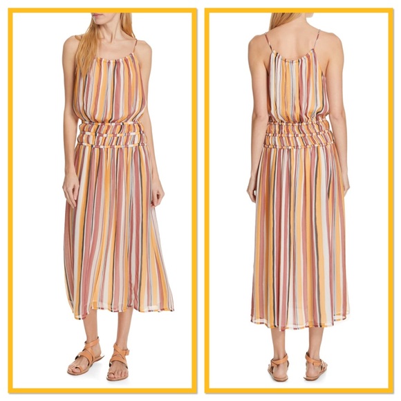 Frame Denim | Dresses | Frame Gathered Waist Silk Dress | Poshmark